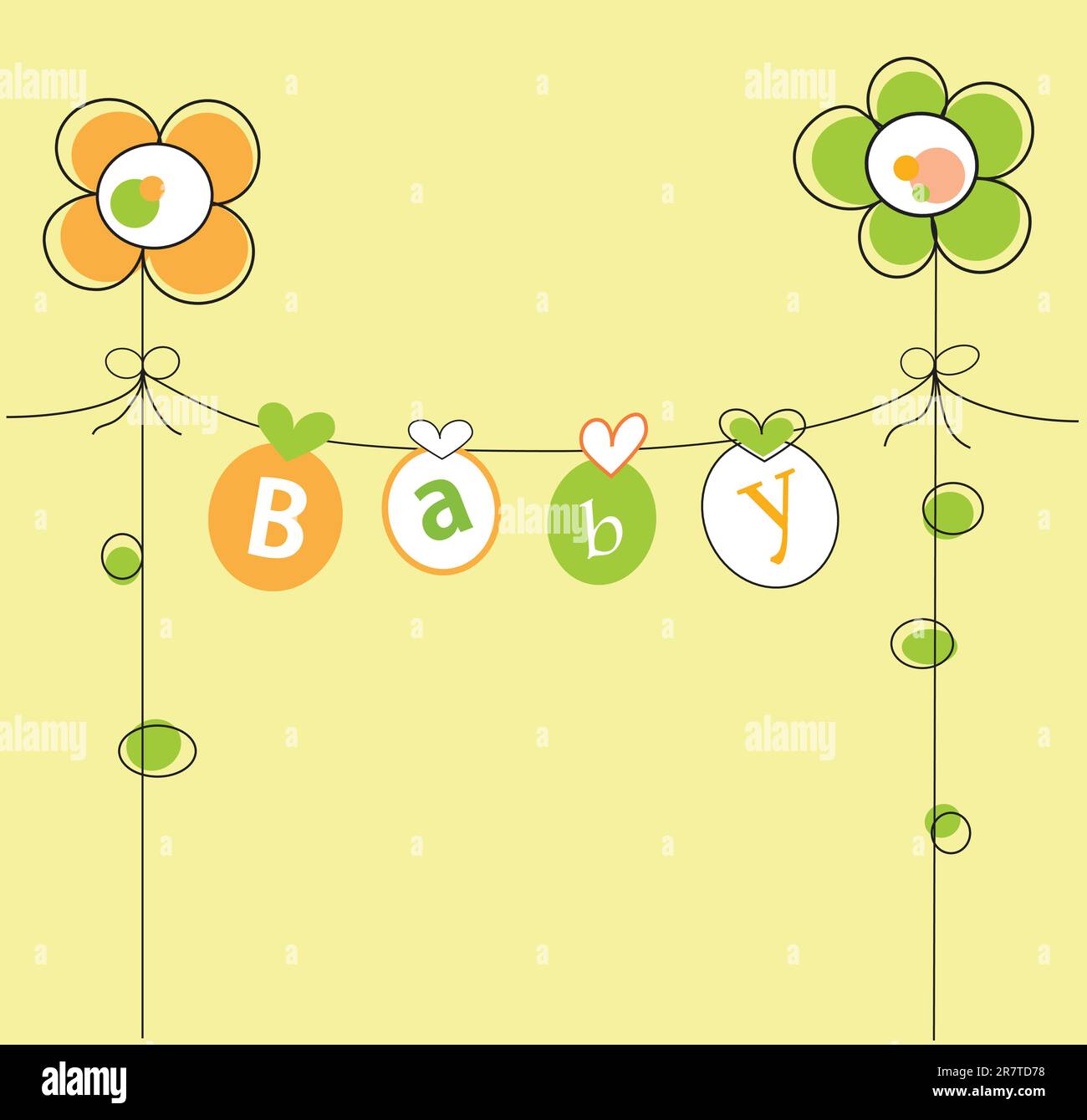 Cute neutral orange and yellow baby shower invitation announcement ...