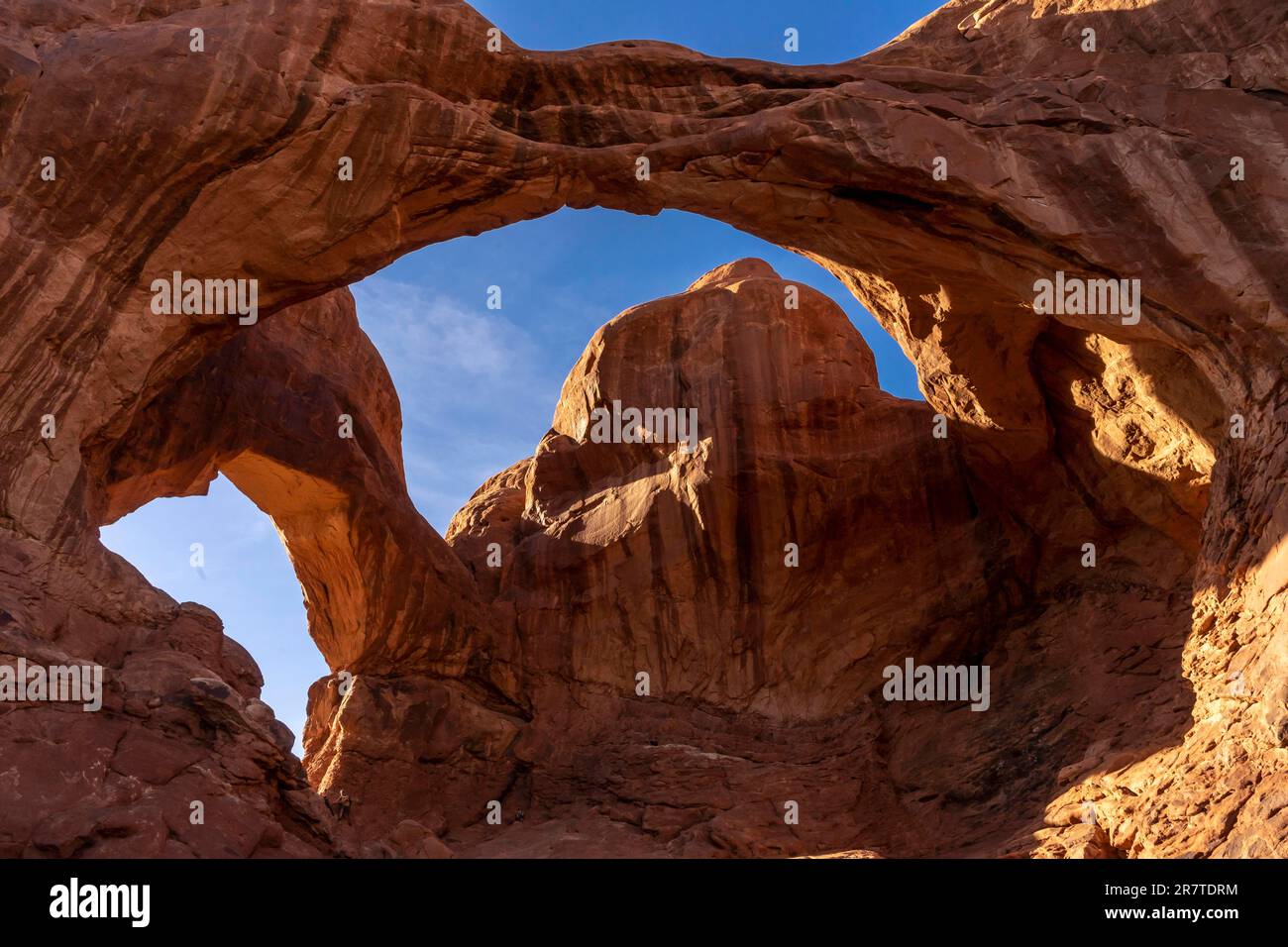 Double Arch, Windows section, Arches National Park, Utah, USA Stock ...
