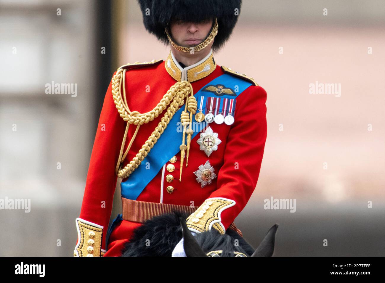 London, UK. 17 June 2023. HRH The Prince of Wales takes the salute ...