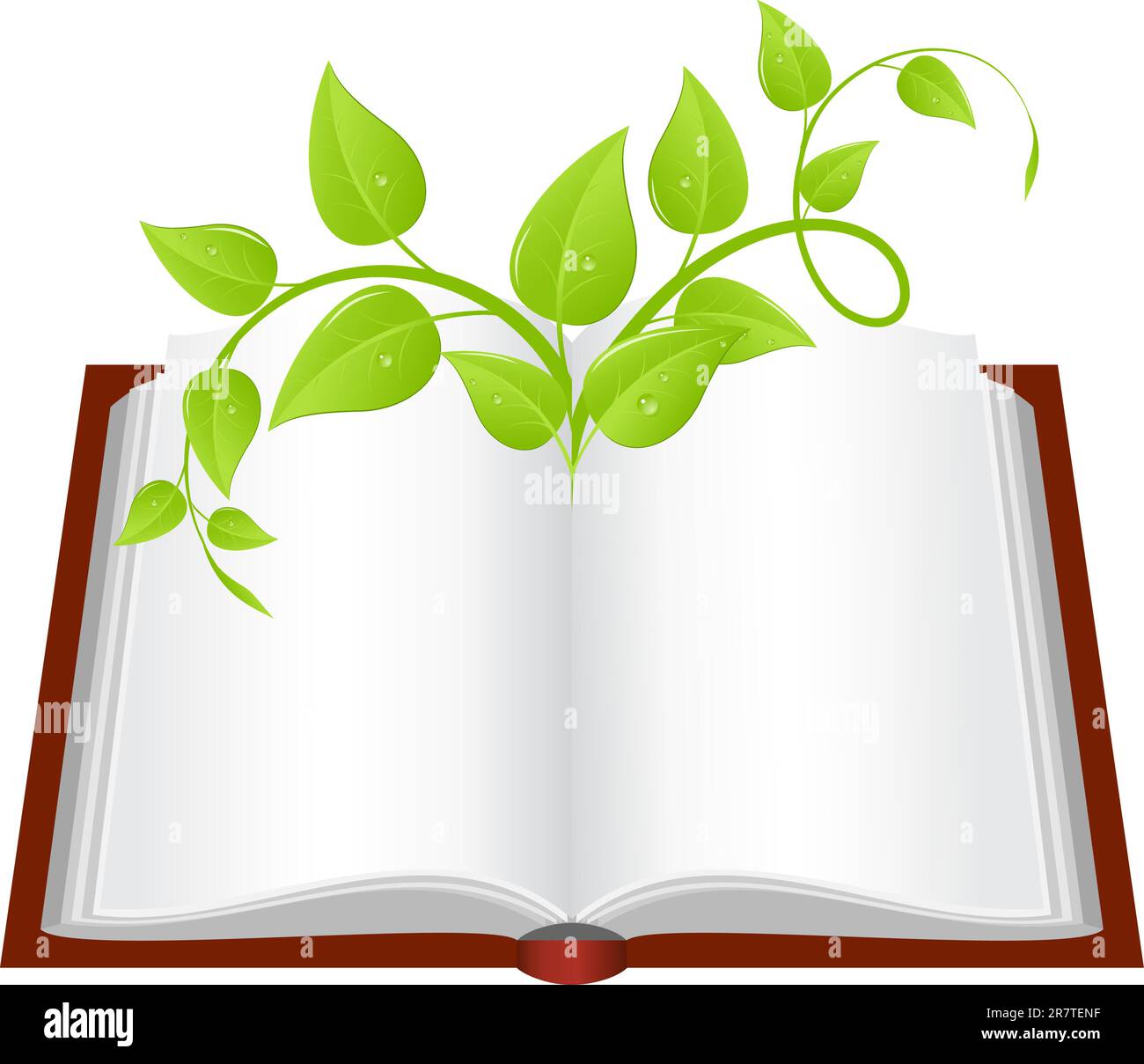 Open book with young green plant. Vector illustration Stock Vector ...
