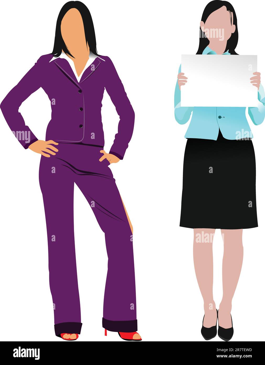 Two women silhouettes. Vector illustration Stock Vector Image & Art - Alamy