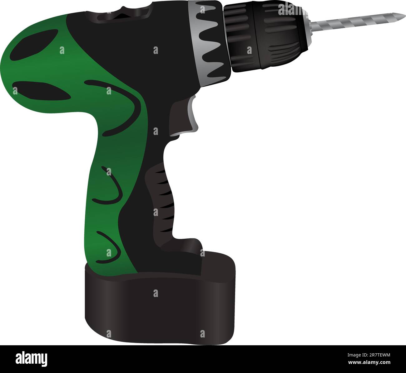 Power drill isolated on a white background. Vector illustration Stock ...