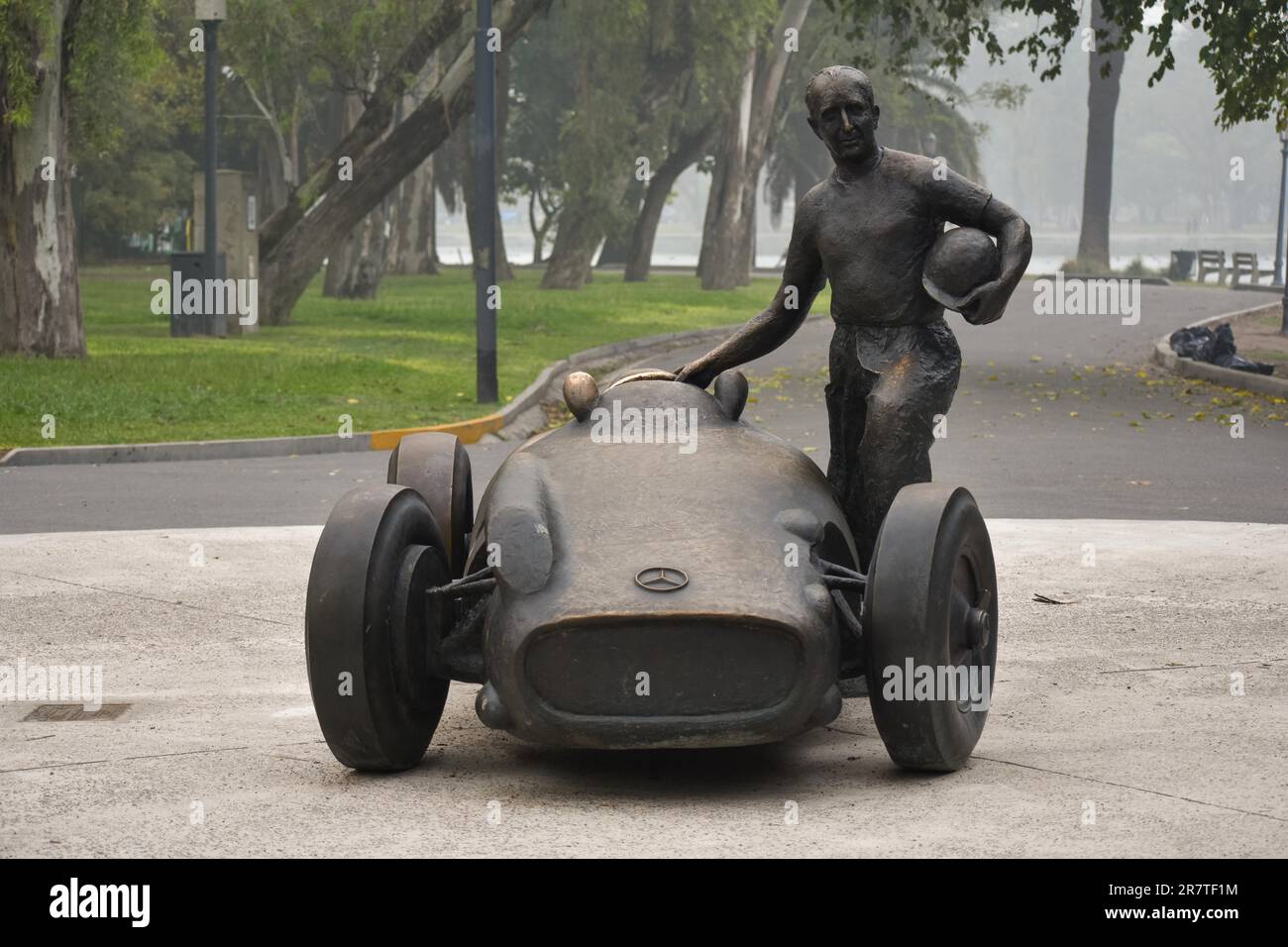 Monument to Juan Manuel Fangio, Argentinian Formula 1 racing driver ...