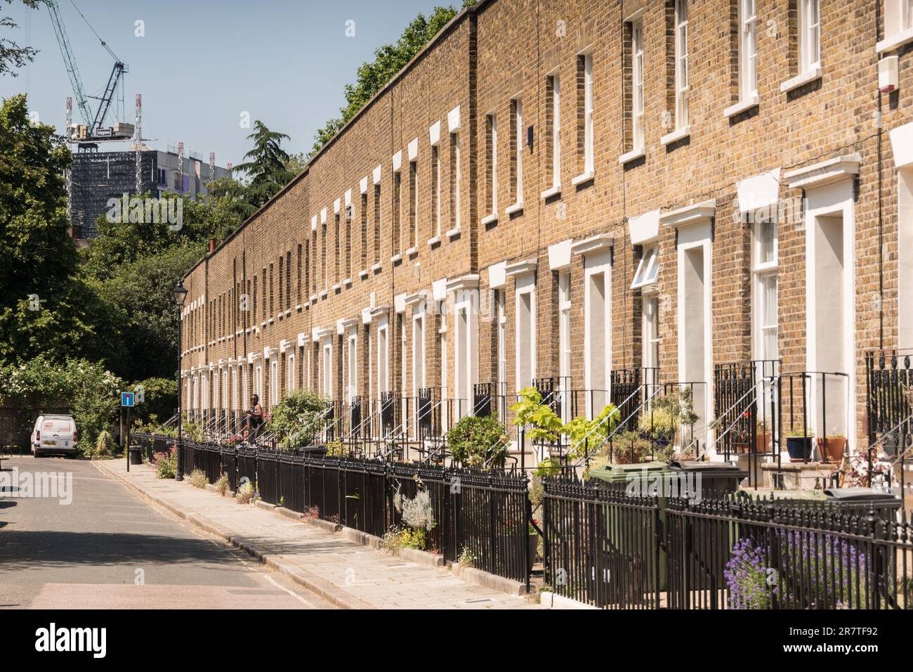Smart terraced houses on Walcot Square, Lambeth, London, SE11, England ...