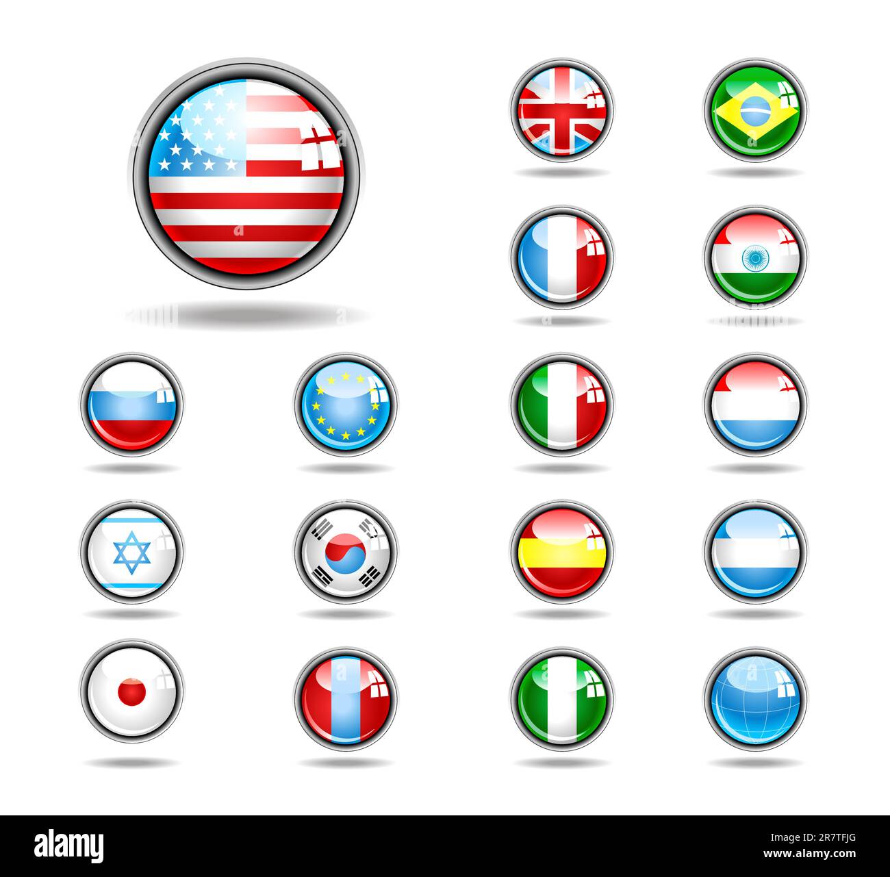 Flags of the world button hi-res stock photography and images - Alamy