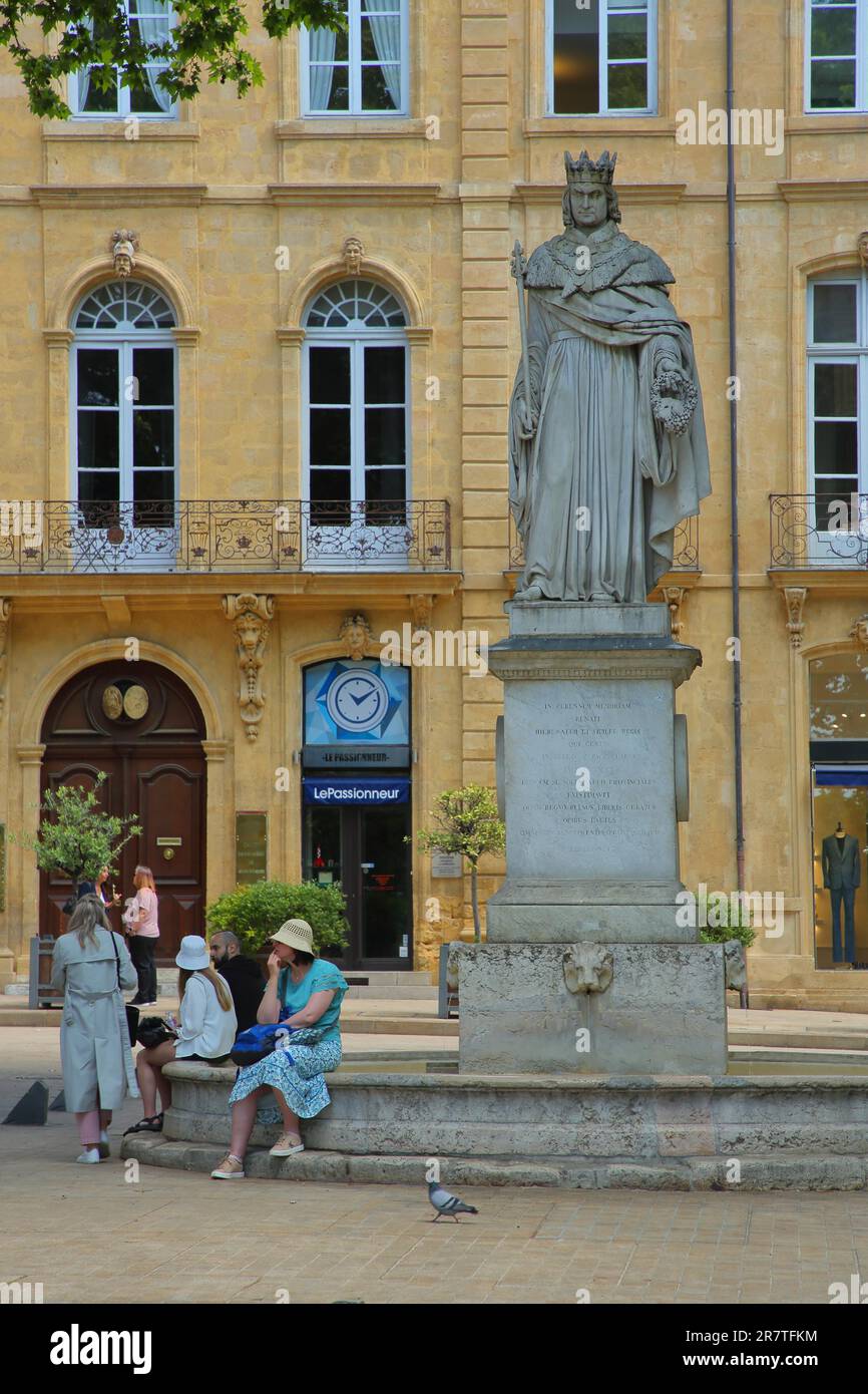 Monument to King Rene I Anjou of the Holy Roman Empire, Statue, Crown ...
