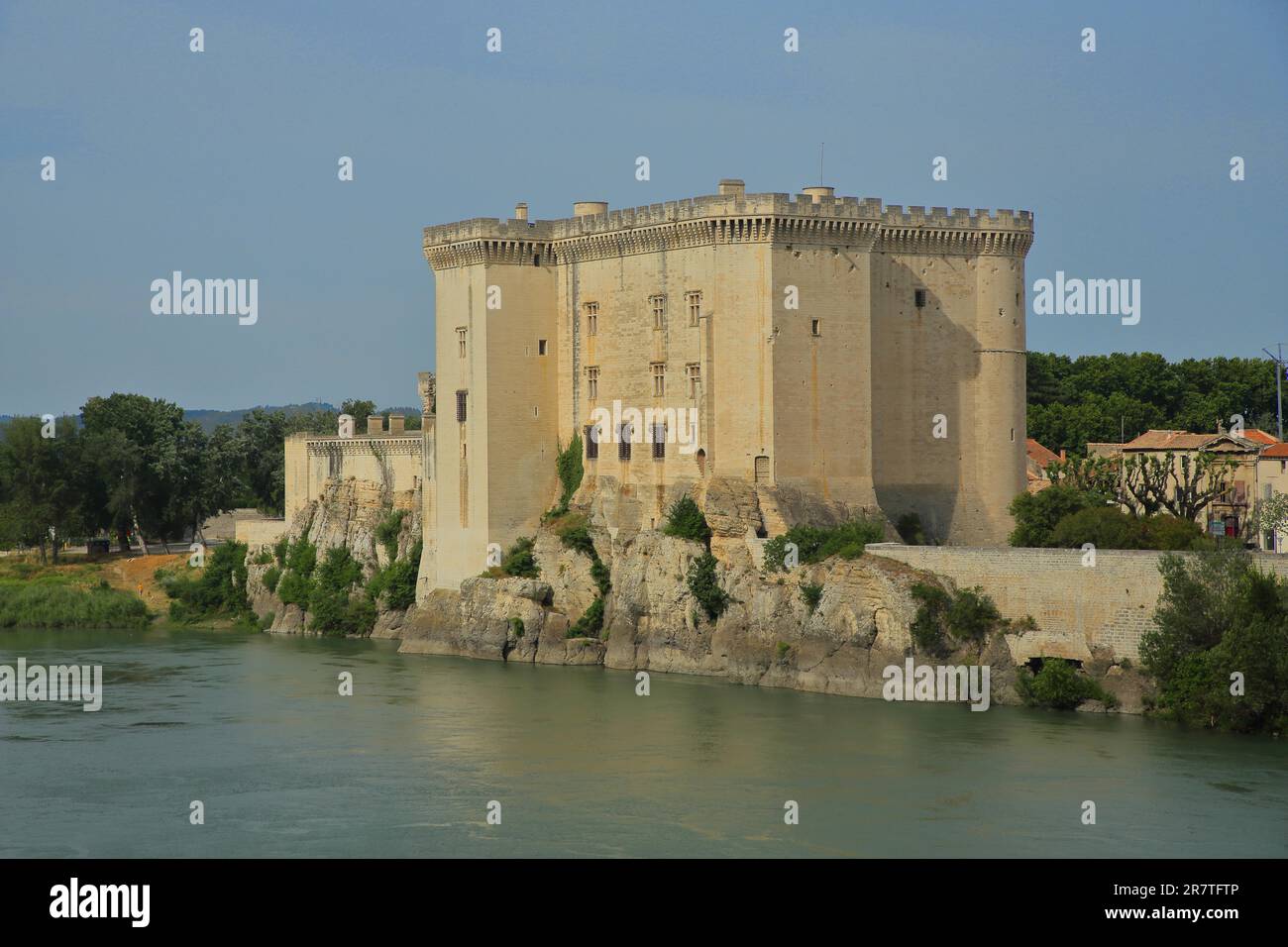 Historic Chateau du roi Rene built 15th century, on the Rhone river ...