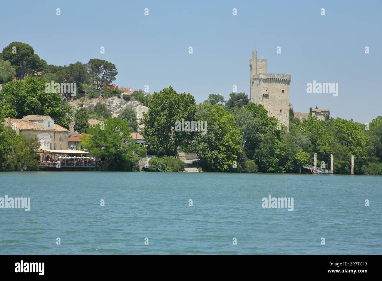 View over the Rhone on historic Tour Philippe le Bel, Tower, River ...