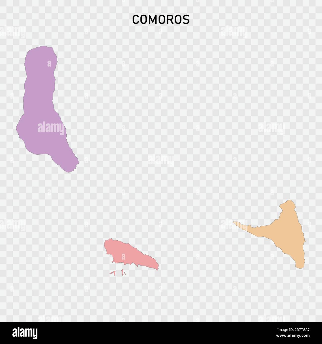 Isolated colored map of Comoros with borders of the regions Stock Vector Image & Art - Alamy