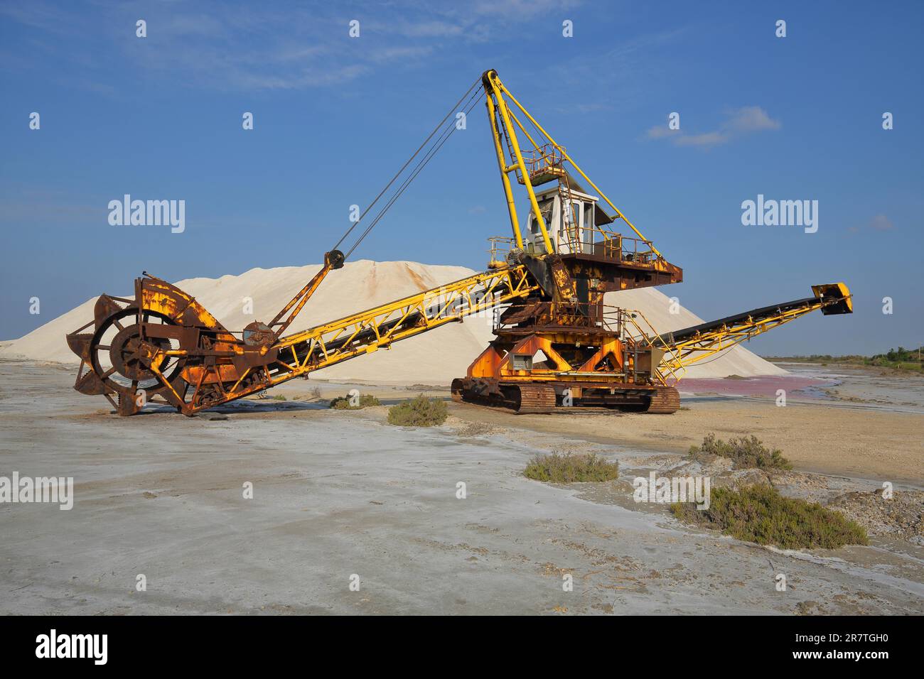 Bucket-wheel excavator wheel excavator at a salt mine with salt ...