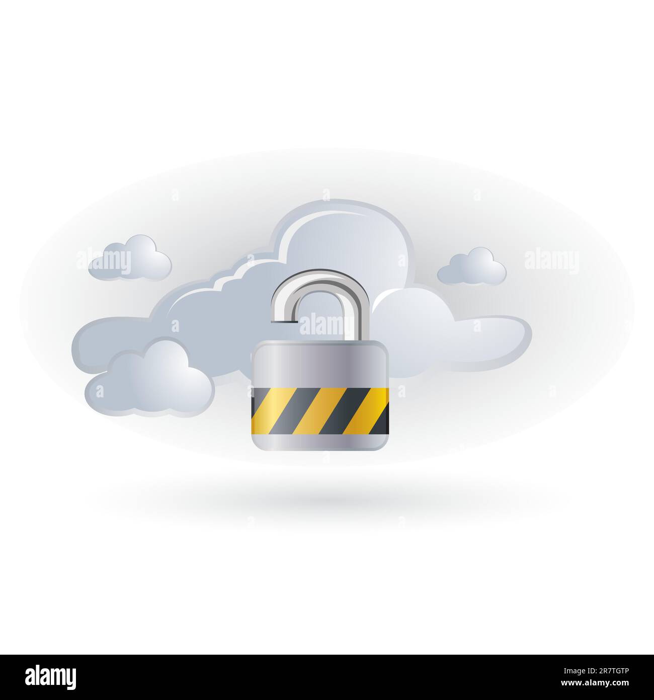 White cloud computing lock icon Stock Vector Images - Alamy