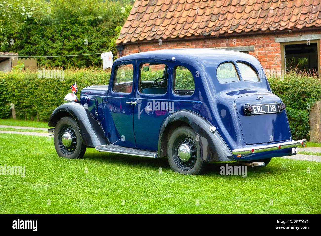 Vintage car, World-War II weekend at Ryedale Folk Museum open-air ...