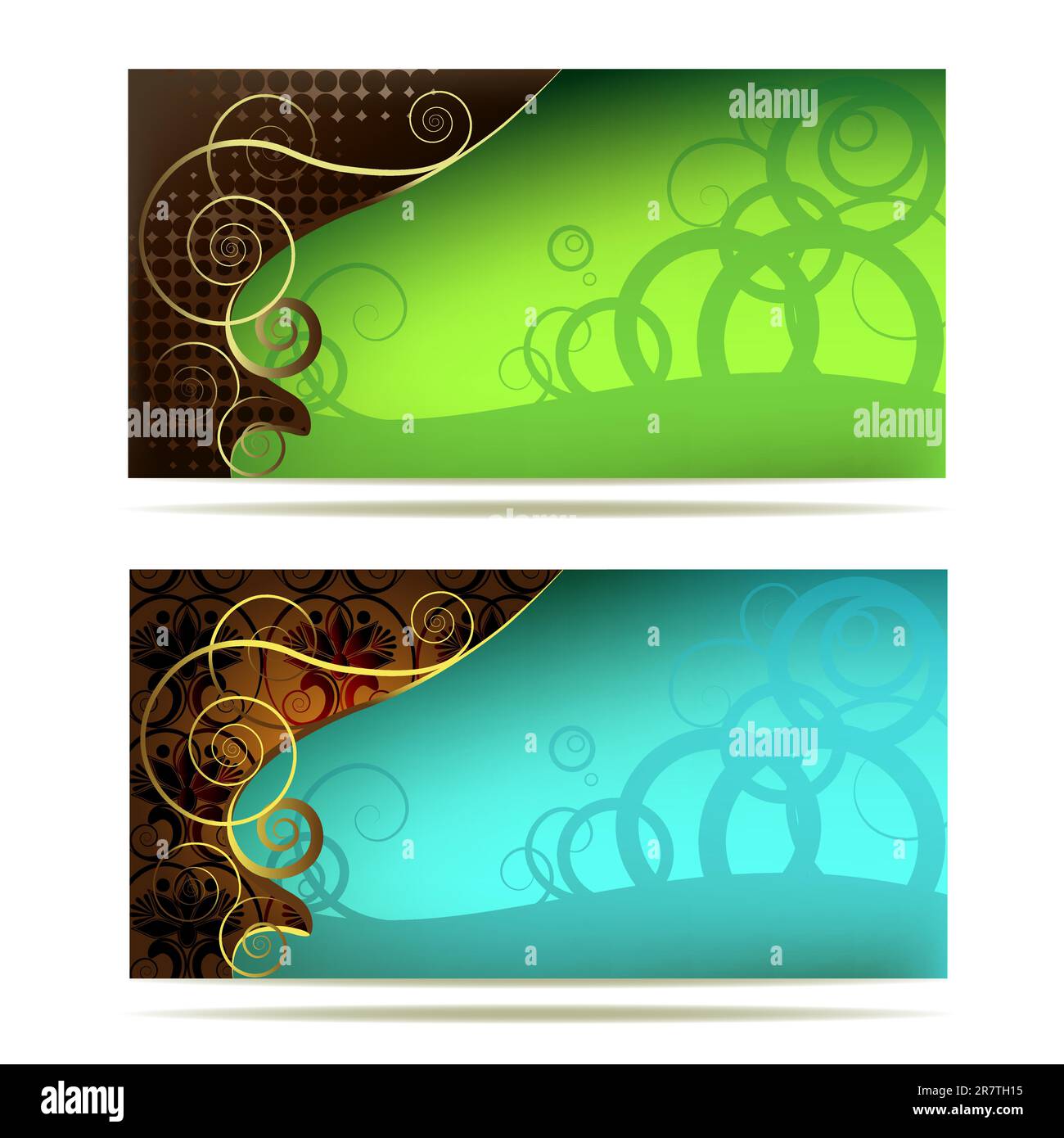 Colored background with curly gold decoration Stock Vector Image & Art ...