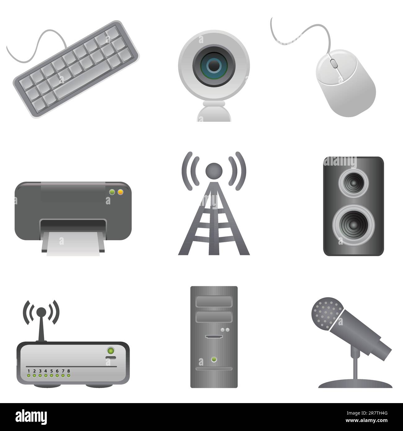 Computer printer mouse keyboard Stock Vector Images - Alamy