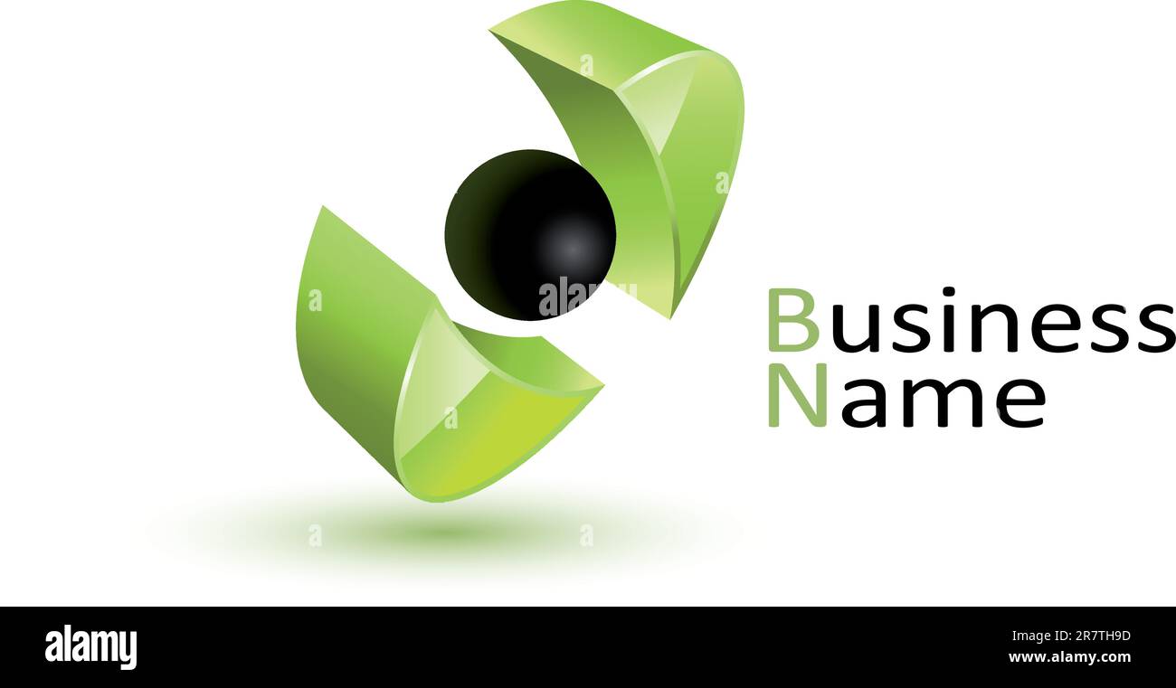 3d Abstract business logo - green color Stock Vector Image & Art - Alamy