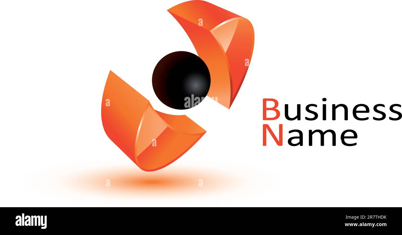 3d Abstract business logo - orange color Stock Vector Image & Art - Alamy