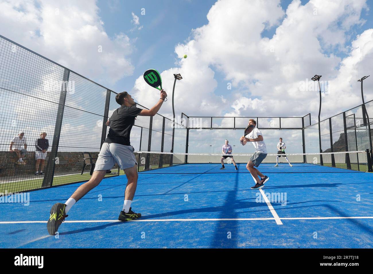Players in action on a padel court at Kalimera Kriti Resort, Sisi ...
