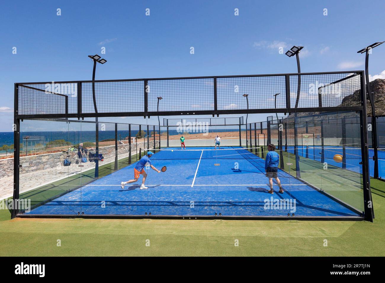 Players in action on a padel court at Kalimera Kriti Resort, Sisi ...