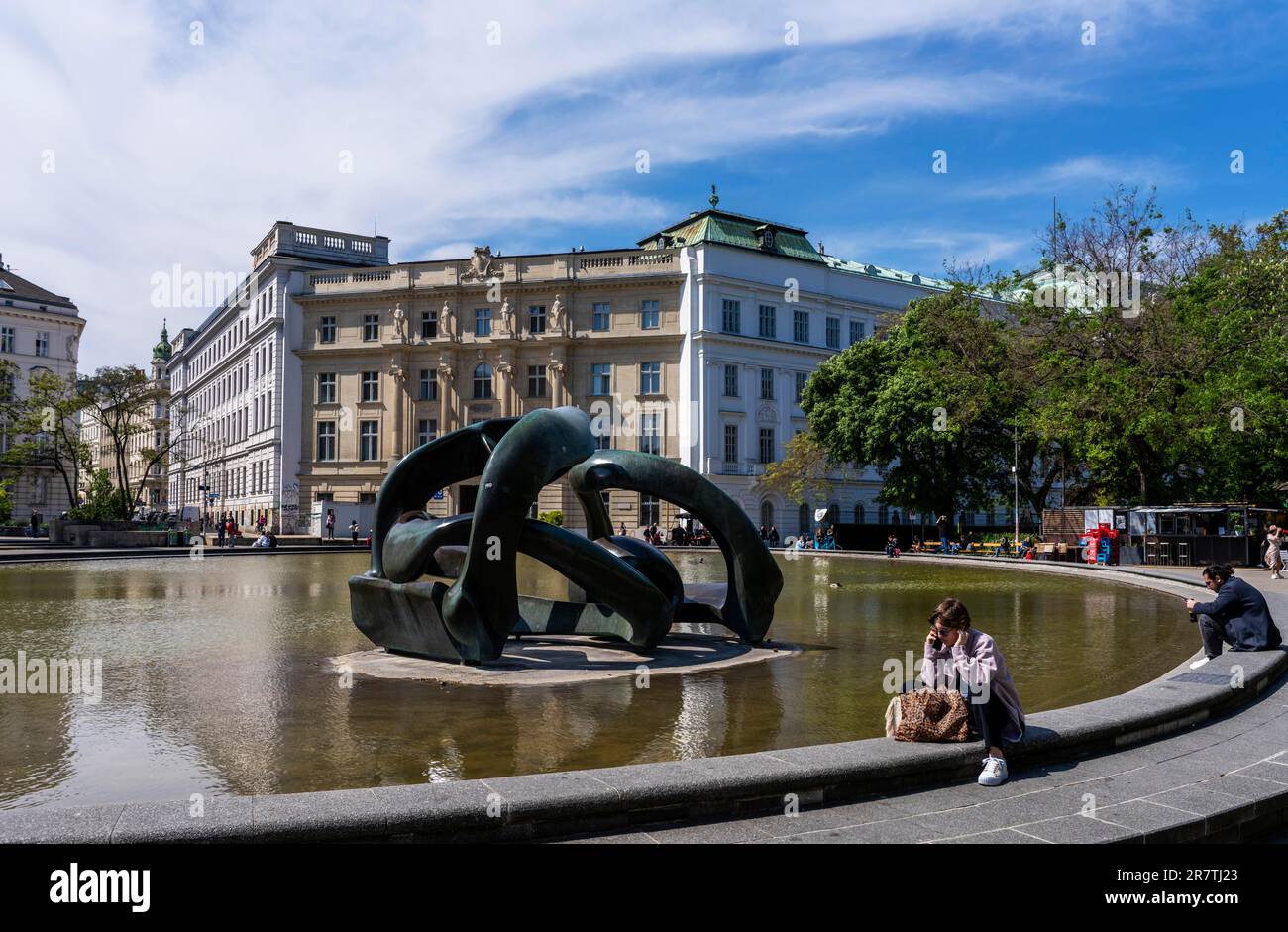 Fountain with the Hill Arches sculpture, Resselpark, Karlsplatz, Vienna ...