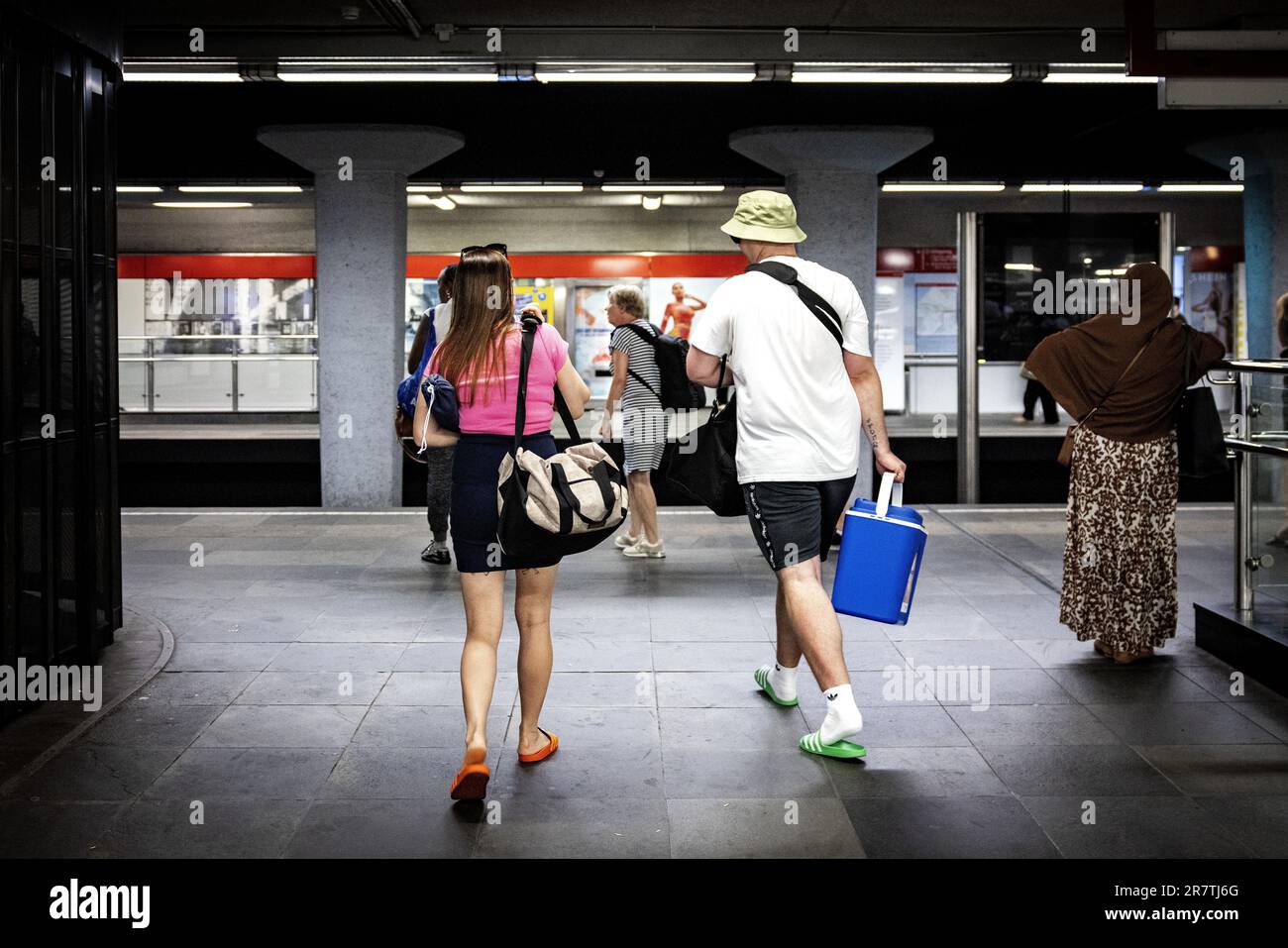 ROTTERDAM - Travelers take the metro to the beach. The recently opened ...