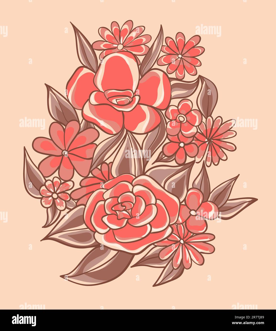 Tree and pretty flowers Stock Vector Images - Alamy