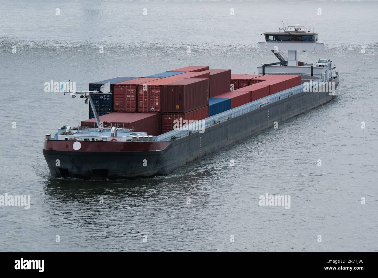Cargo ship on the Rhine, container, Cologne, Germany Stock Photo - Alamy