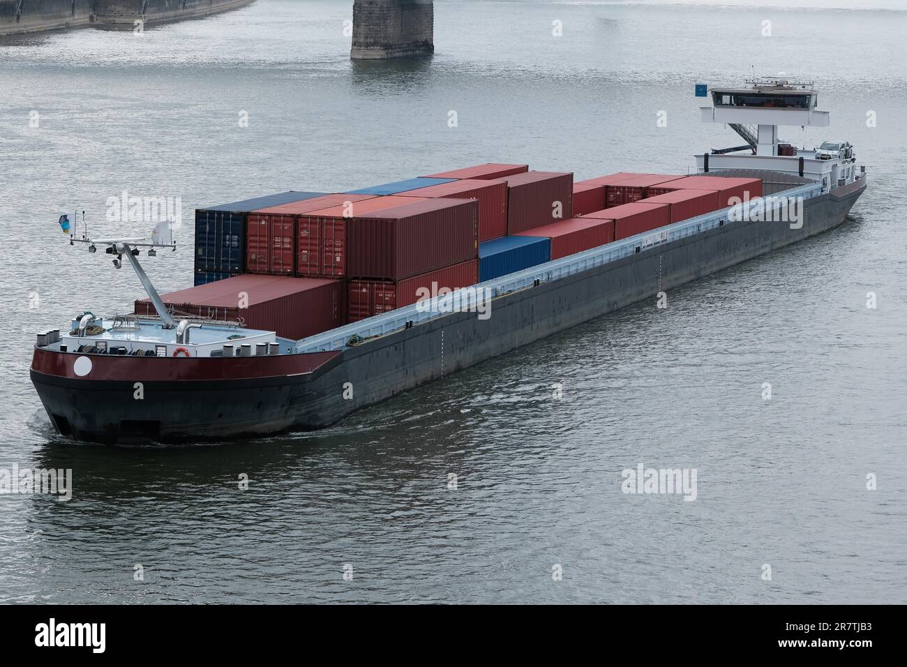 Cargo ship on the Rhine, container, Cologne, Germany Stock Photo - Alamy