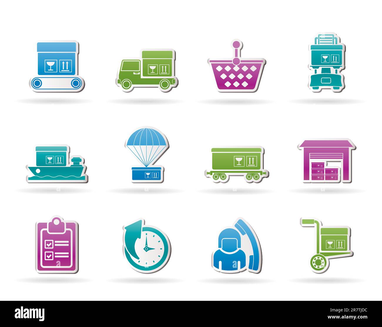 Logistic, cargo and shipping icons - vector icon set Stock Vector Image ...