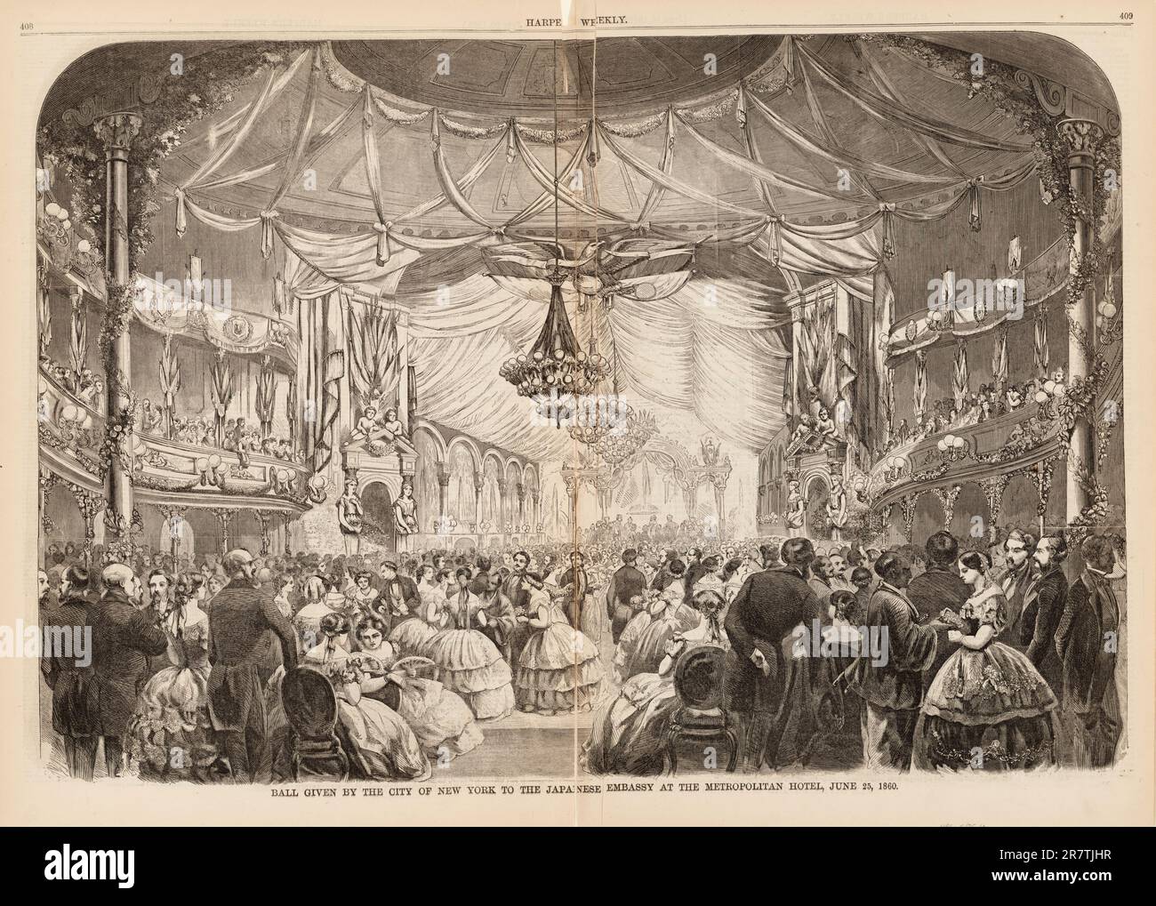 Ball Given by the City of New York to the Japanese Embassy 1860 Stock ...
