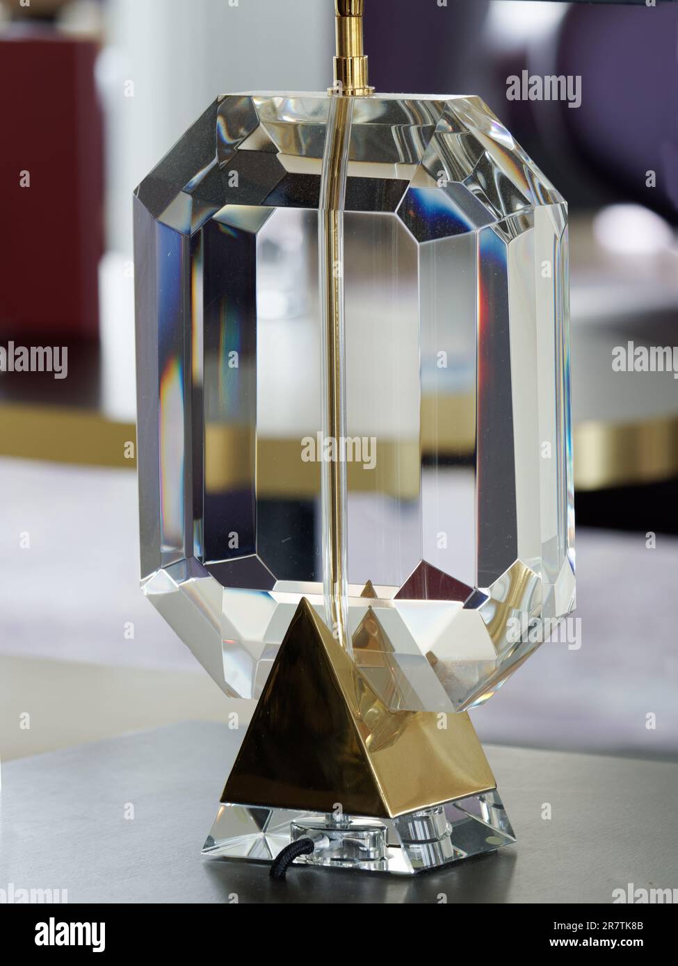 Crystal and Gold Decorative Lamp with Geometric Design in Modern ...