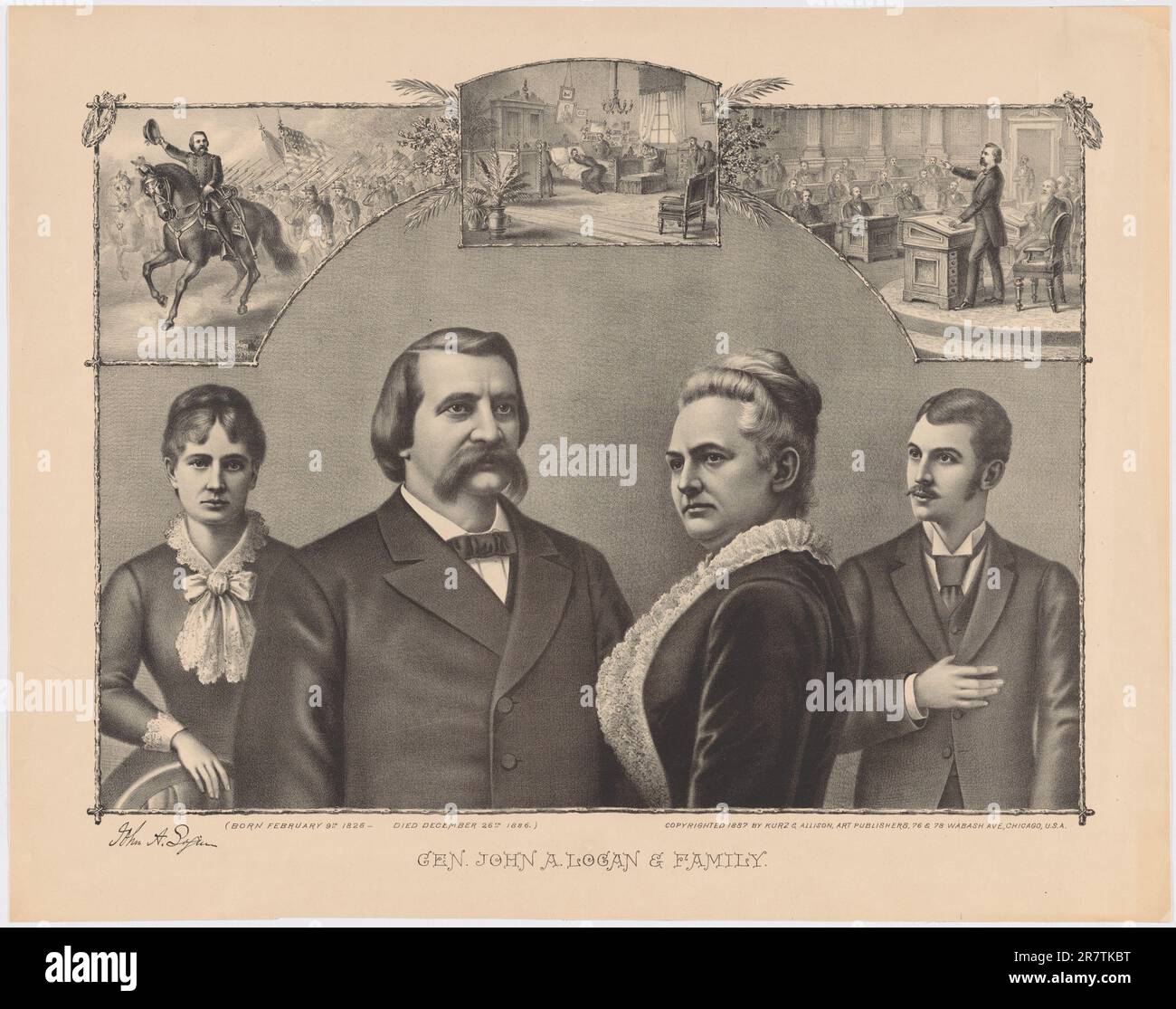 John A. Logan and Family 1887 Stock Photo - Alamy