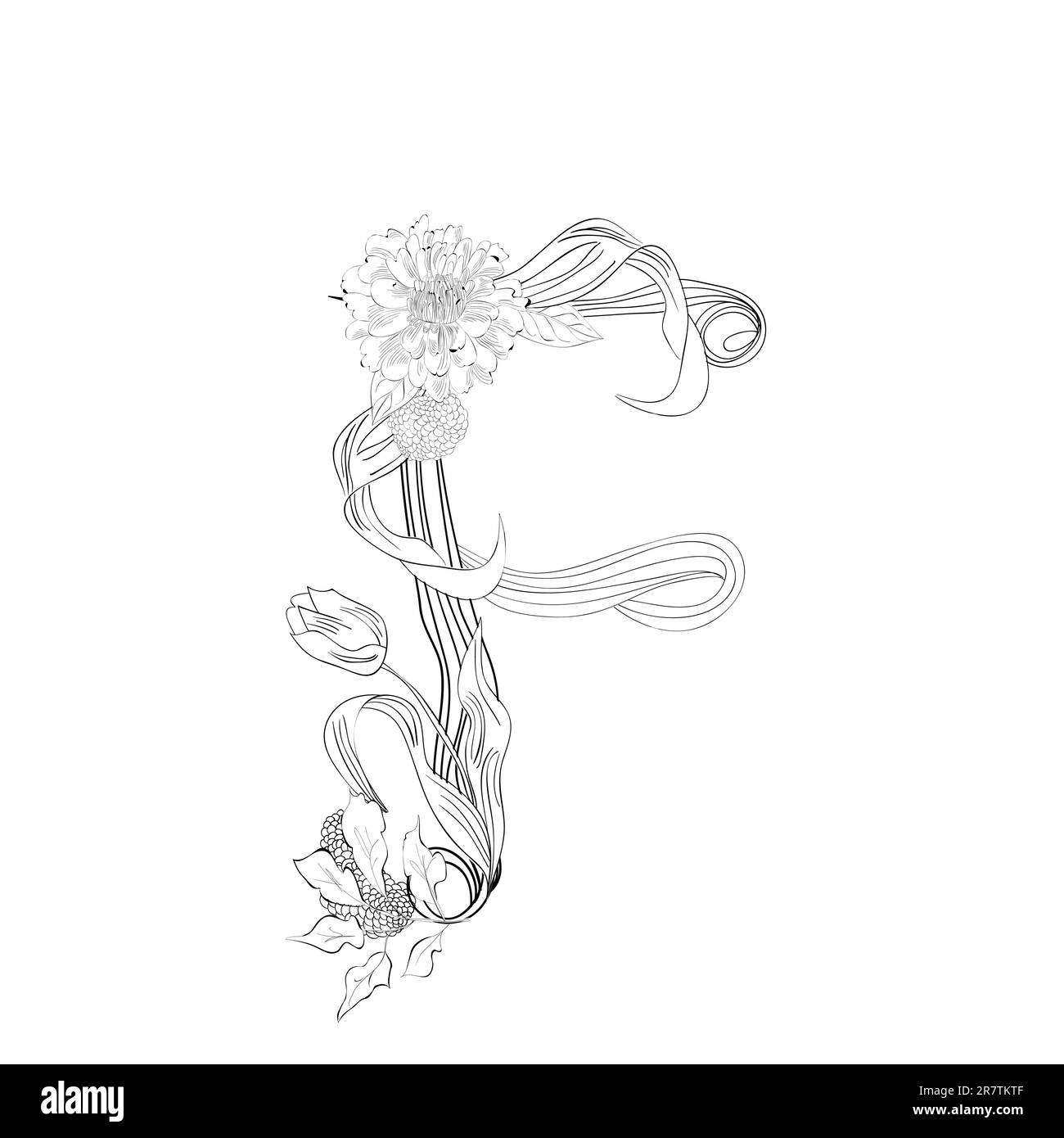 Floral font, Letter H Stock Vector Image & Art - Alamy