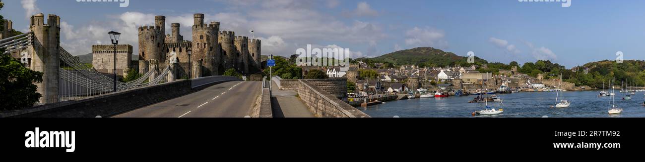 Castle and Road Bridge, Conwy, Wales, Great Britain Stock Photo - Alamy