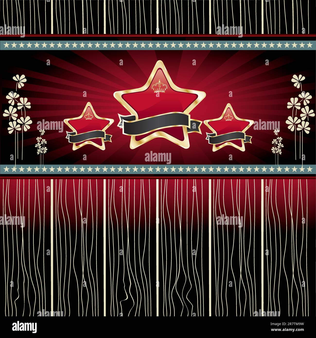 Golden three on red Stock Vector Images - Alamy