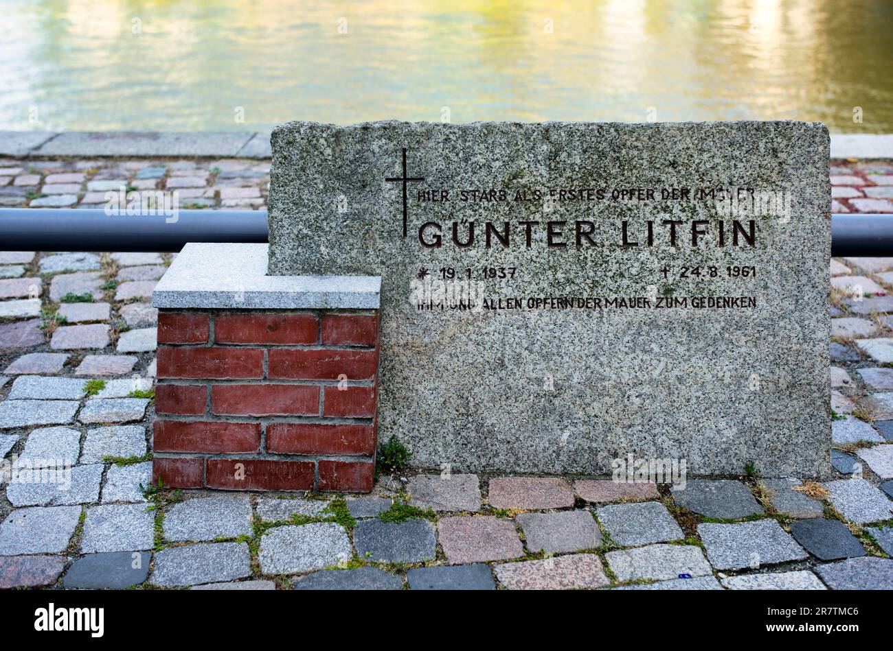 Memorial, Monument to the First Wall Victim, GDR Refugee, Guenter ...