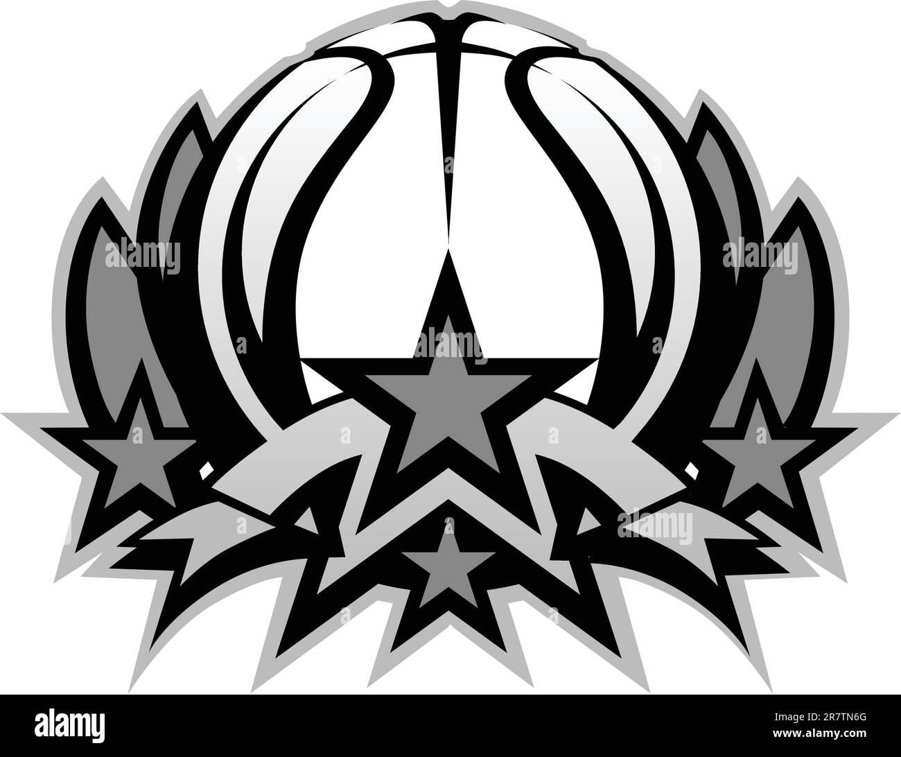 Graphic Template of Basketball Ball with Stars Vector Image Stock ...