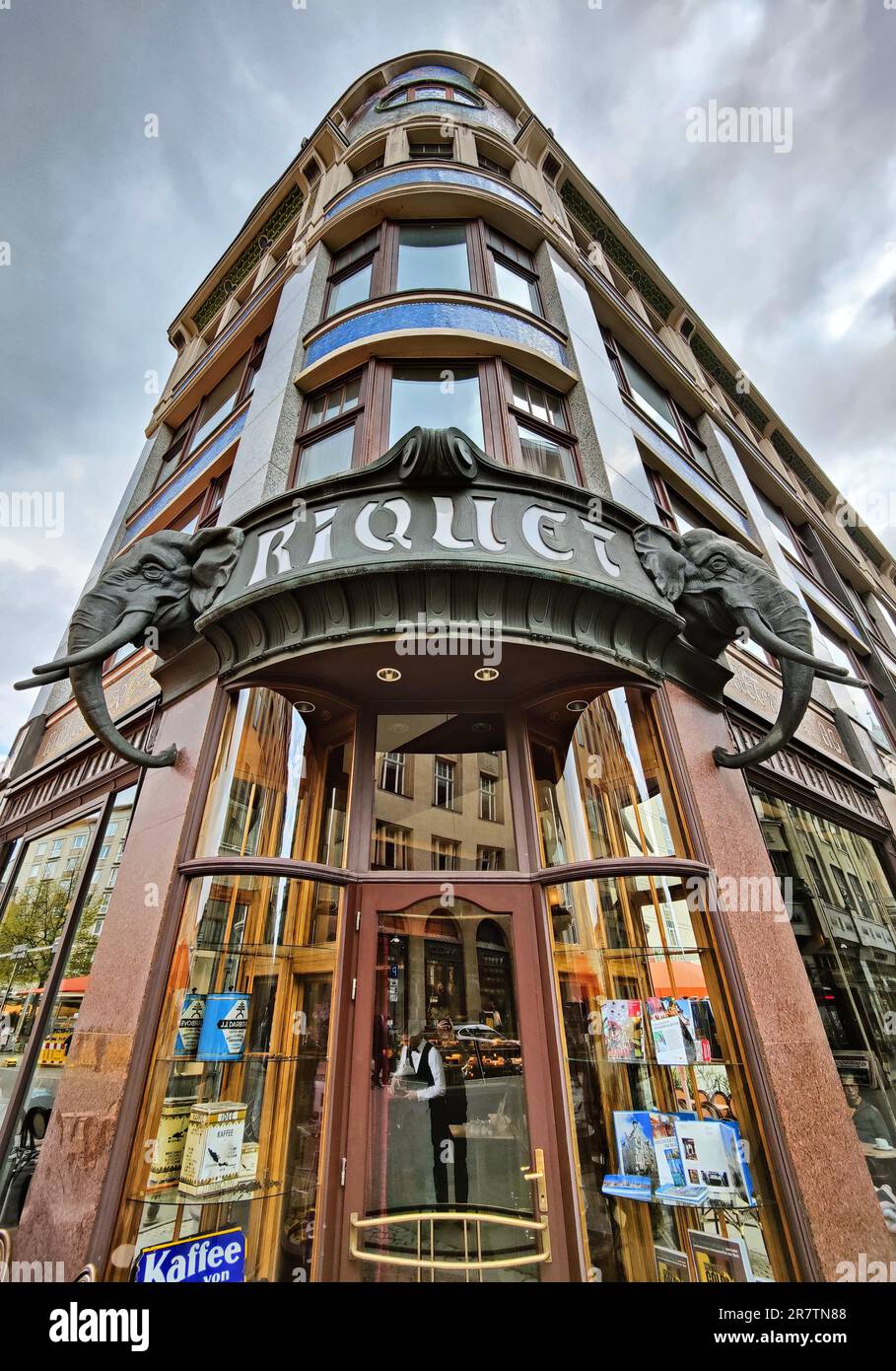Riquethaus, Riquet Cafe, entrance with two elephants, Art Nouveau cafe ...