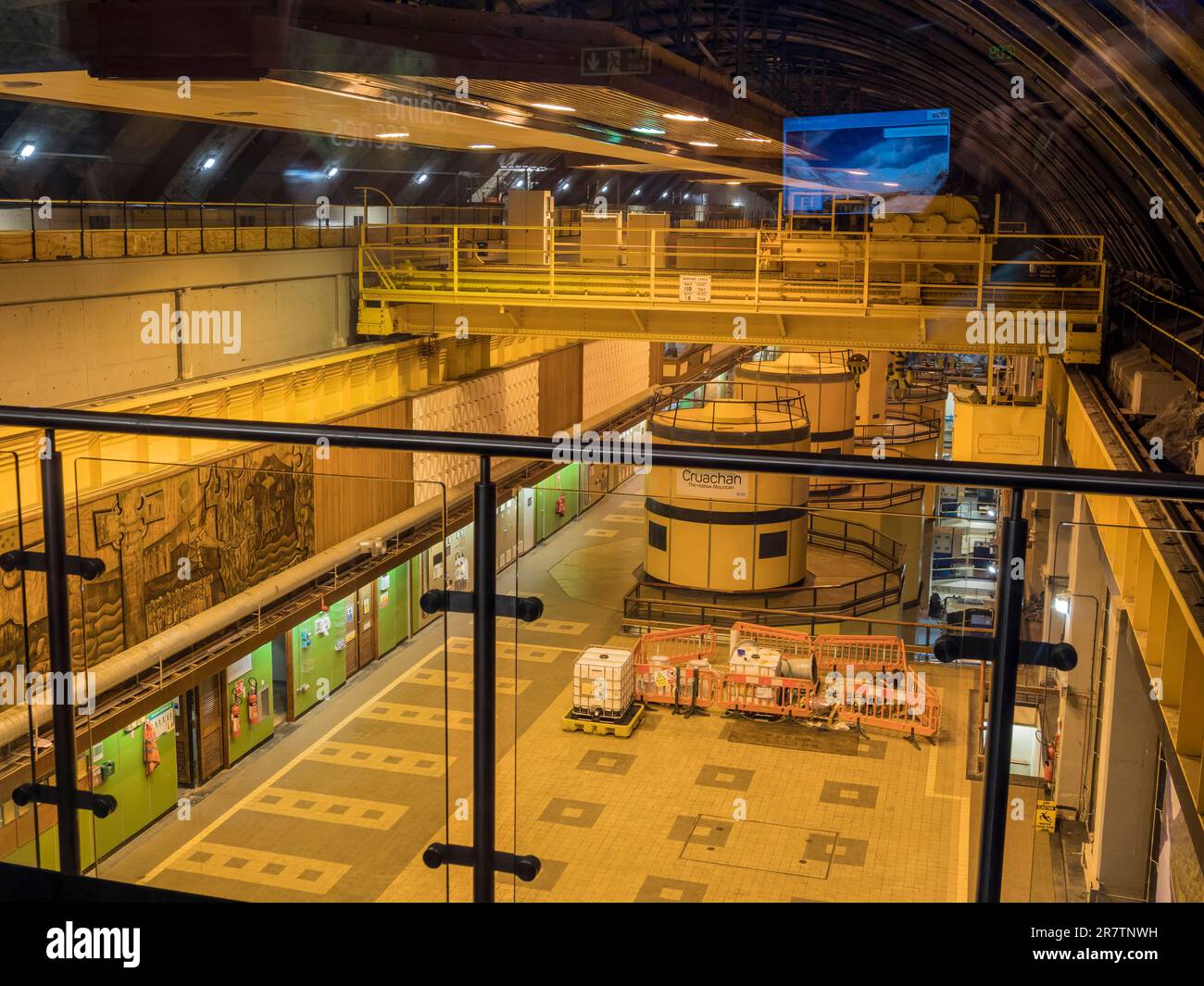 Cruachan hydro-elektric power station, view of machine hall, part of ...