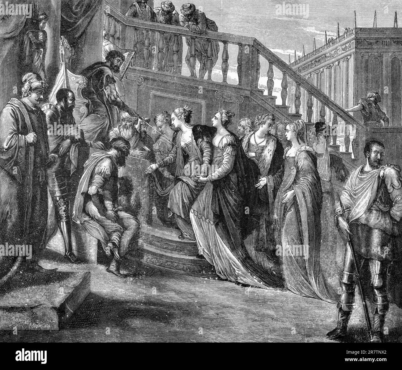 Esther in front of Ahasuer, Book of Esther, chapter 5, verses 1-8 ...