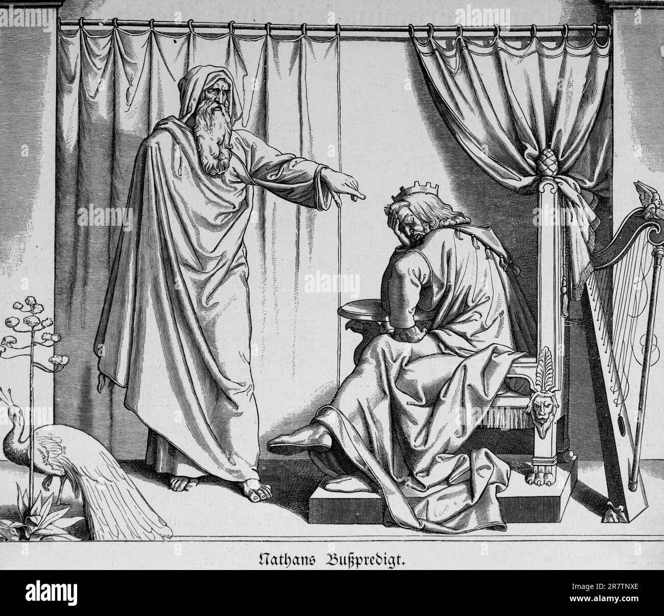 Nathan's Sermon on Repentance, First Book of Samuel, Chapter 12, Verses 1-20, Interior, Curtain ...