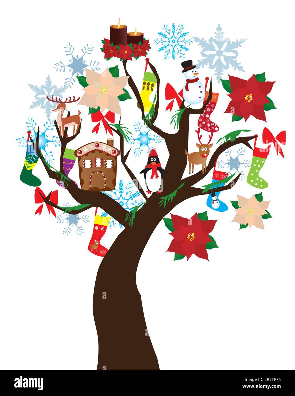Vector illustration of new year tree Stock Vector Image & Art - Alamy