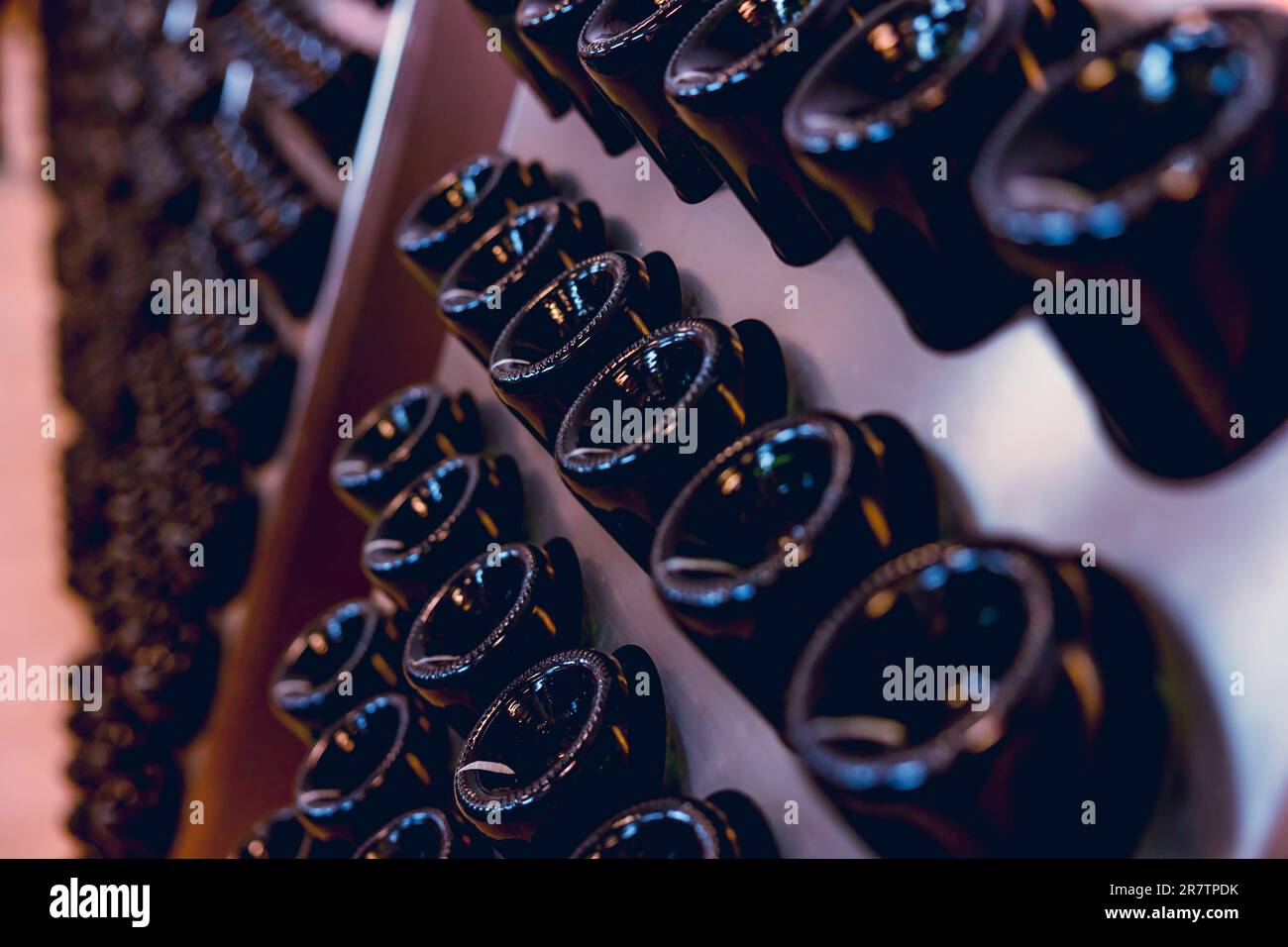 Wine making bottle resting for second fermentation Riddling Disgorging ...