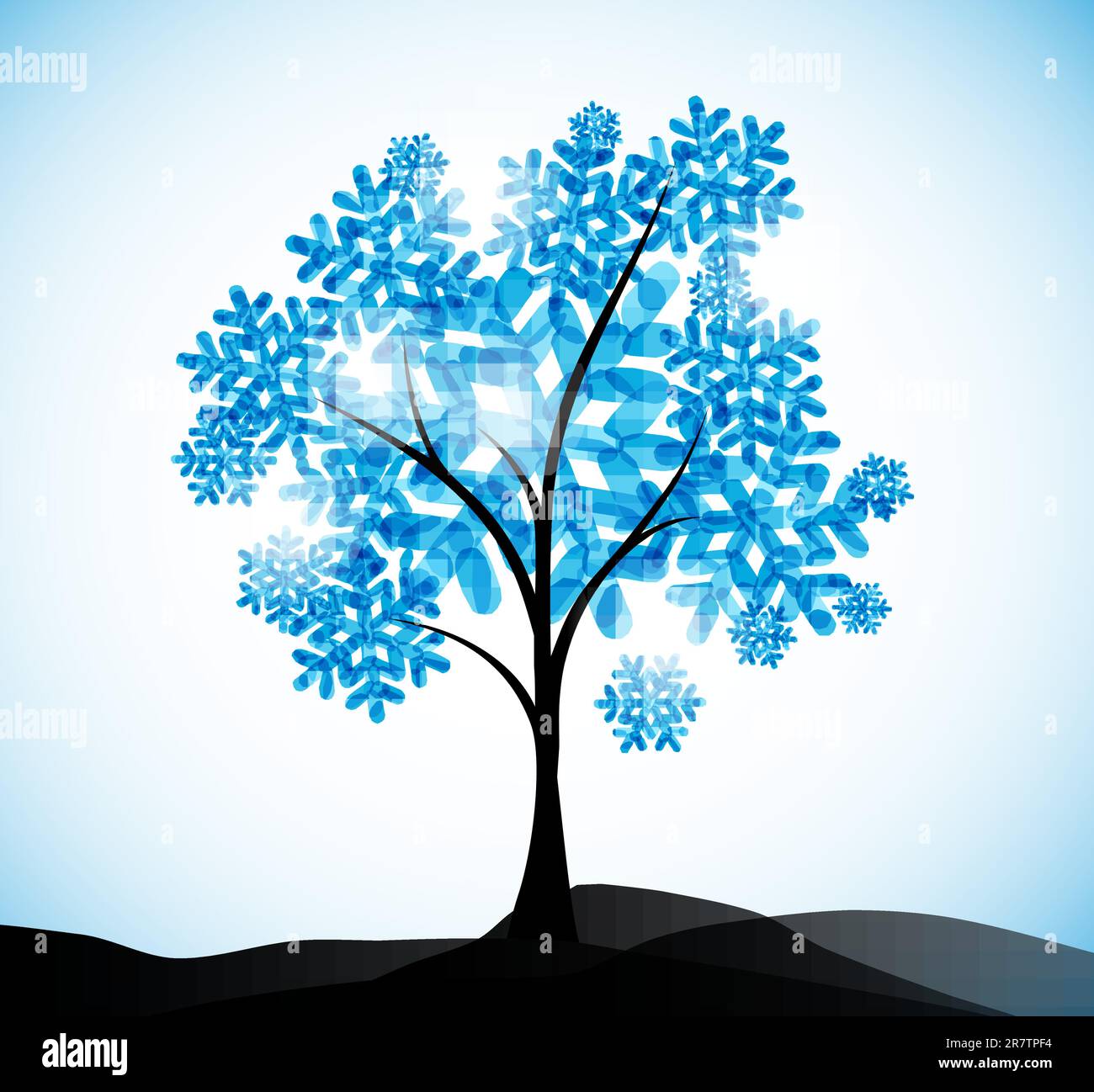 winter background, a tree in the snow Stock Vector Image & Art - Alamy