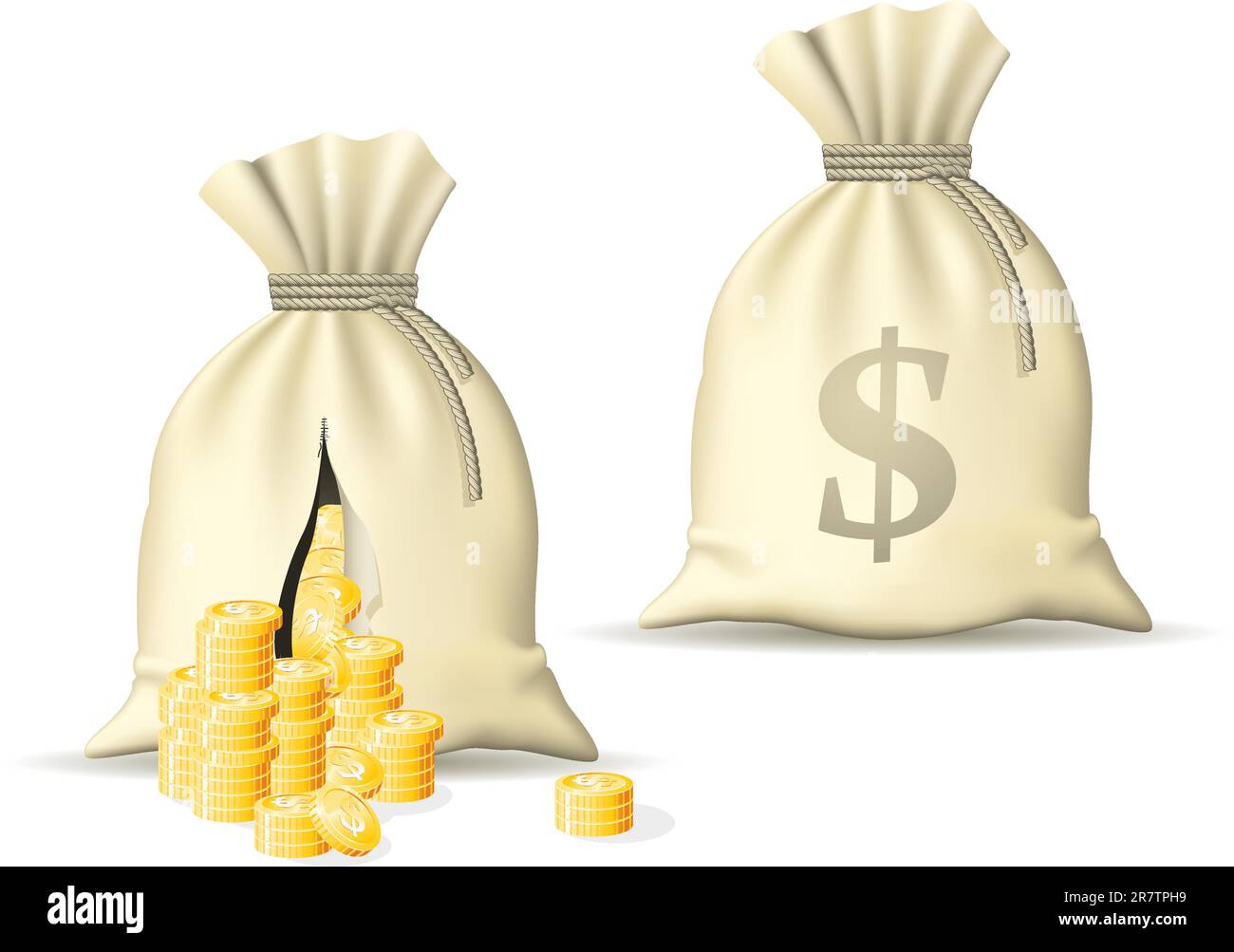 Bag gold coins Stock Vector Images - Alamy