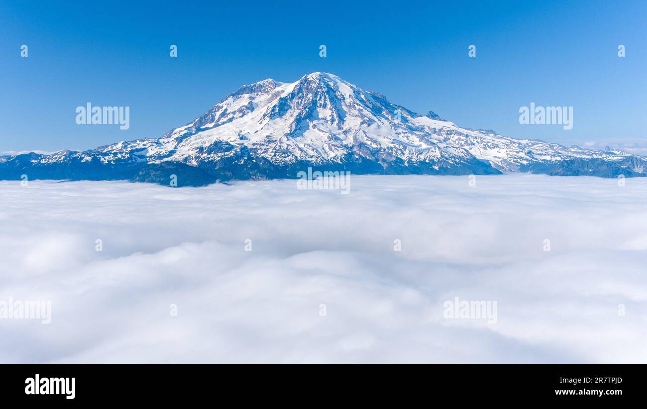 Mount Rainier and High Rock Lookout in June Stock Photo - Alamy