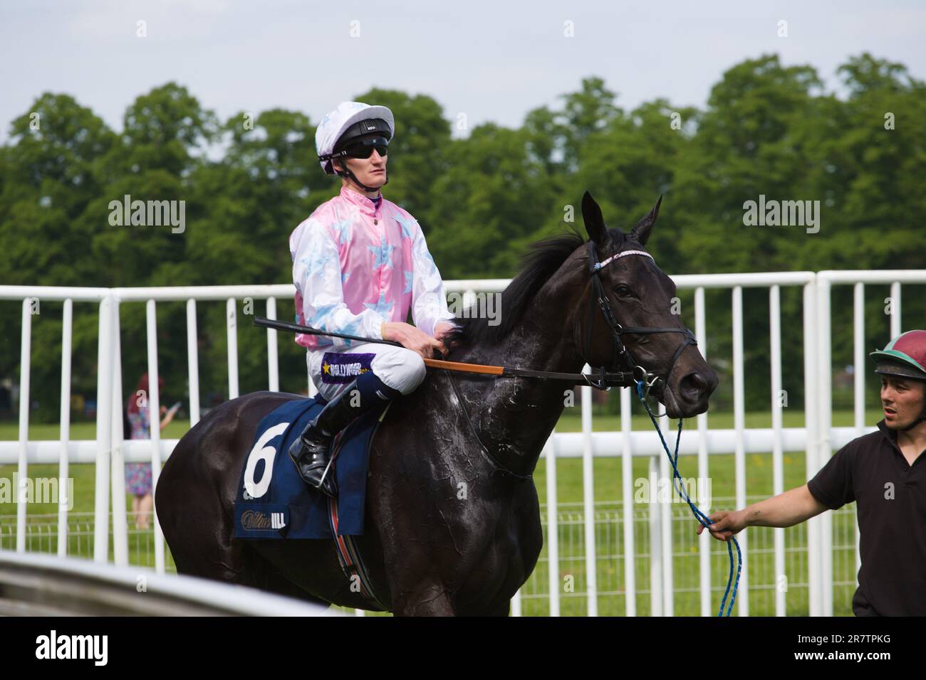 Jockey Daniel Muscutt on Sea Flawless at York Racecourse Stock Photo ...