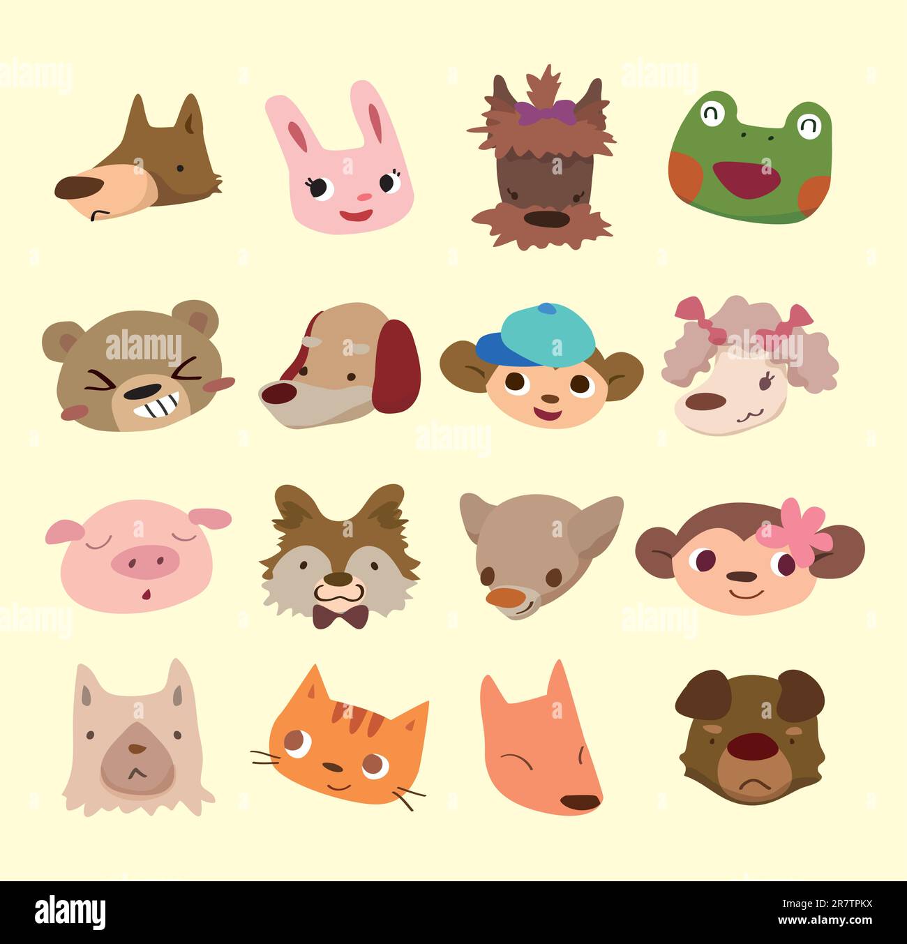 Animal smile happy face Stock Vector Images - Alamy