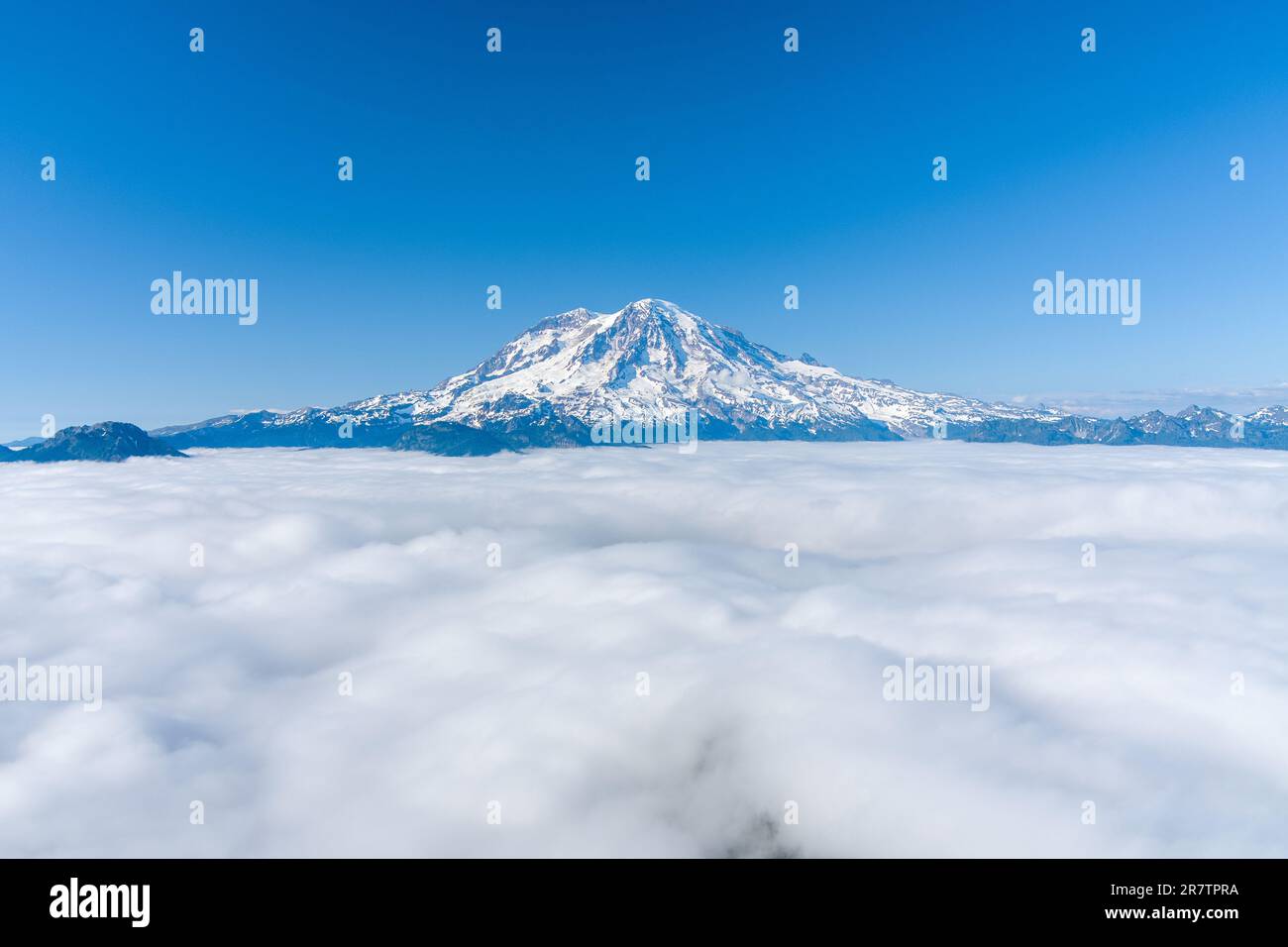 Mount Rainier and High Rock Lookout in June Stock Photo - Alamy