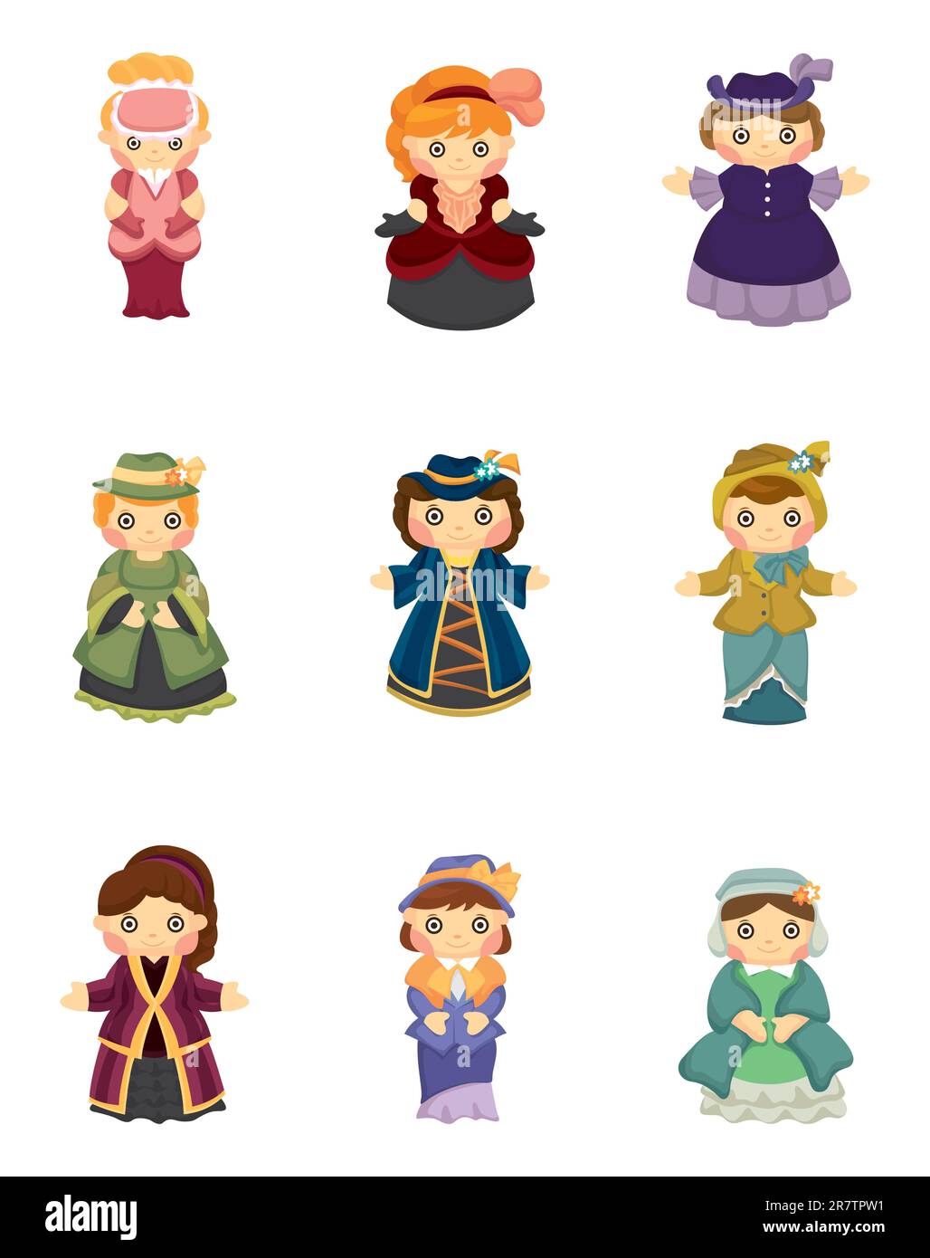 cartoon Medieval beautiful girls Stock Vector Image & Art - Alamy