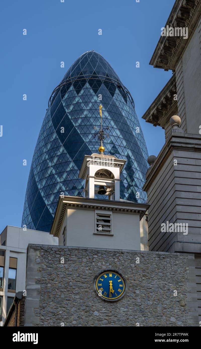 London, UK: St Ethelburga's Church on Bishopsgate in the City of London ...